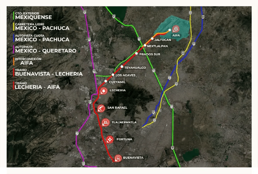 Tren Suburbano AIFA - Línea 2 - Estaciones del Suburbano